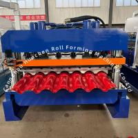 China 1220mm Width Panel Glazed Tile Roll Forming Machine with 18 Stations Roller and Chain Drive for Steel Construction for sale
