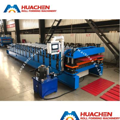 China Double Layer Roll Forming Machine for Glazed Panel with 1250mm Width, 15m/min Speed and PPGI/GI Material for sale