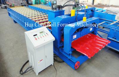 China Solid Steel Shaft Metrocopo Roof Glazed Tile Roll Forming Machine With 15 Rows for sale