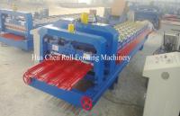 China 45# Steel Corrugated Glazed Tile Roll Forming Machine 0.4 - 0.6mm Hydraulic Cutting for sale