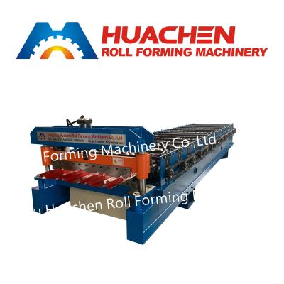 China Metal panel roof machine  Roller pressing tile machine  Wave-shaped trapezoidal floor tile plate forming machine for sale