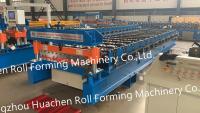 China Metal panel roof machine  Roller pressing tile machine  Wave-shaped trapezoidal floor tile plate forming machine for sale