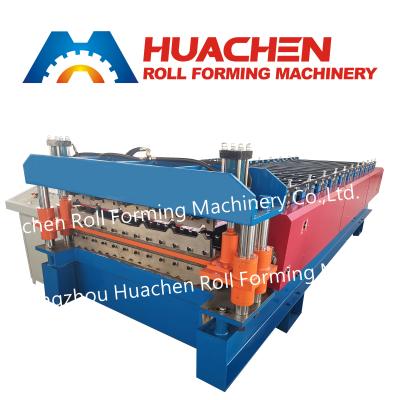 China PLC-Controlled High-Speed Trapezoidal Colored Steel Roofing Panel Roll Forming Machine Pump Gearbox for sale
