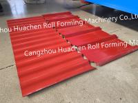 China PLC-Controlled High-Speed Trapezoidal Colored Steel Roofing Panel Roll Forming Machine Pump Gearbox for sale