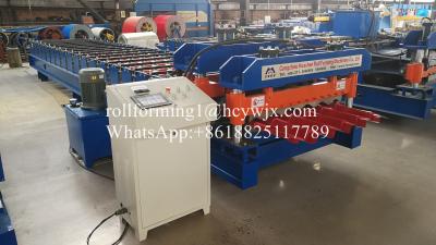 China Hydraulic Cutting Glazed Tlile Roll Forming Machine PLC Control for sale