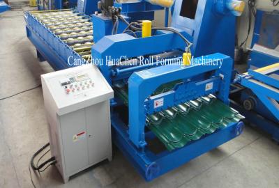 China Hydraulic Shearing Glazed Corrugated Sheet Roll Forming Machine PLC Control for sale