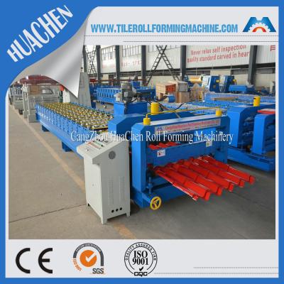 China Steel Villa Roof Glazed Tile Roll Forming Machine Blue Double Layer for sale