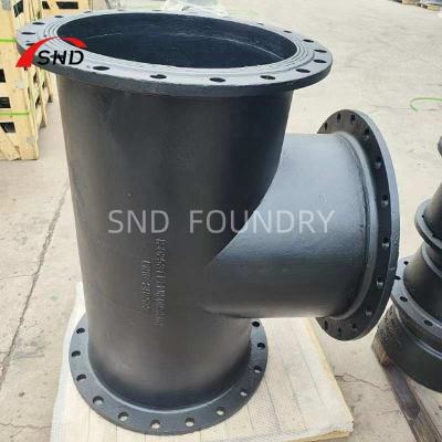 China ISO2531 Ductile Iron Flanged Equal Tee With Epoxy Coating For Potable Water Systems for sale