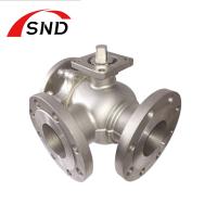 China 3-Way Carbon Steel Flange Ball Valve For Industrial Port Size 1/8