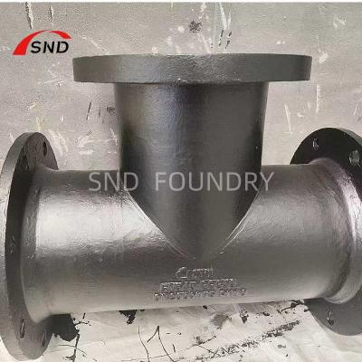 China Ductile Iron Pipe Fittings All Flange Tees Black Color ISO2531 Standard for sale