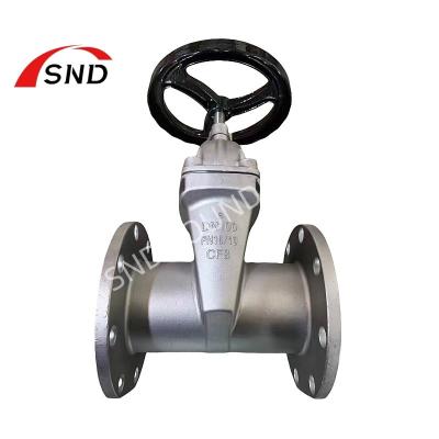 China DIN Handwheel Flange Stainless Steel Gate Valve Non Rising Stem seated CF8M Valve for sale