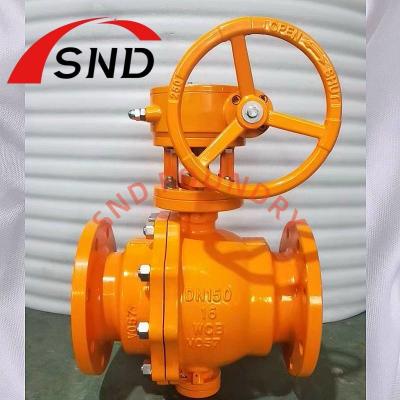 China WCB Material Turbine Driven Ball Valve for Natural Gas Pipe Coating PN16 DN150 for sale