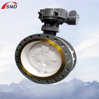 China High Temperature  Pressure WCB Flanged Metal Hard Seal Butterfly Valve for sale