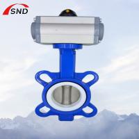 China Pneumatic Wafer-Type Fluoropolymer-Lined Soft-Seal Butterfly Valve for sale