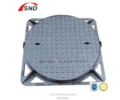 China Ductile Iron Manhole Cover Heavy‑Duty Round Square EN124 for Municipal Road Sewer Drainage for sale