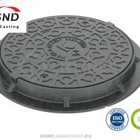 China Ductile Cast Iron Manhole Cover EN124 Square Round Recessed Manhole Cover for Sewer Drainage for sale