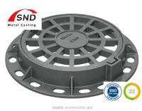 China Ductile Iron Manhole Cover EN124 Class C250 D400 Custom Logo Cast Iron Round Manhole Cover for Sewer Drainage for sale