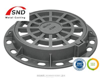 China Ductile Iron Manhole Cover EN124 Class C250 D400 Custom Logo Cast Iron Round Manhole Cover for Sewer Drainage for sale