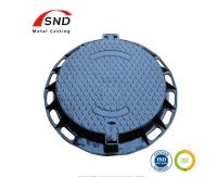China EN124 C250 Ductile Iron Round Manhole Cover With Hinge Anti‑Slip For Municipal Sewer Road for sale