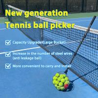 China Portable Roller Tennis Balls Picker Pickleball Pick-Up Bucket with Hook Ball Organizer Tool for Court for sale