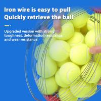China Portable Roller Tennis Balls Picker Pickleball Pick-Up Bucket with Hook Ball Organizer Tool for Court for sale