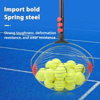 China Portable Roller Tennis Balls Picker Pickleball Pick-Up Bucket with Hook Ball Organizer Tool for Court for sale