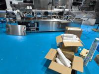 China Automatic PP Cup Seeve applicator with Automatic Cup Feeder and Cup Stack Collector for sale