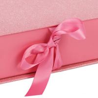 China Book Shape Pink Printed Magnetic Cardboard Gift Box With Ribbon Decoration for sale