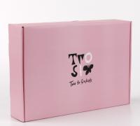 China E Grade Corrugated Pink Cardboard Box Cosmetic Packaging Pantone Colors Printing for sale