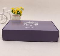 China Foldable Purple Corrugated Paper Gift Packaging Box Silver Foil Stamping for sale