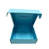 China Blue Corrugated Cardboard Package Boxes 300gsm Gold Foil Stamping for sale