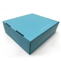 China Blue Corrugated Cardboard Package Boxes 300gsm Gold Foil Stamping for sale