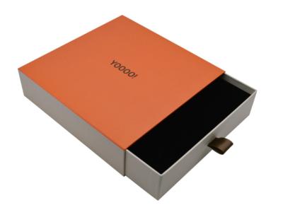 China Recycled Rigid Jewelry Gift Boxes With Ribbon 157gsm Coated for sale