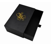 China Matt Laminated Gold Foil Stamping Rigid Cardboard Paper Drawer Box For Jewelries for sale