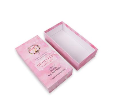 China CDR Pink Exquisite Printing Cosmetics Packaging Boxes With Lids for sale