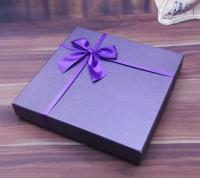 China Custom CDR Lid Bottom Box With Ribbon Closure CMYK Printed for sale