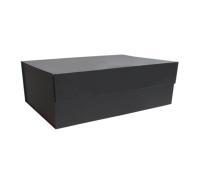 China Luxury 1200gsm Black Gift Box Magnetic 2 Sided Printing for sale