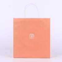 China Recyclable ROHS Kraft Paper Shopping Bags With Handle 4C Offset Printing for sale
