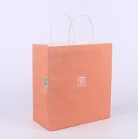China Recyclable ROHS Kraft Paper Shopping Bags With Handle 4C Offset Printing for sale