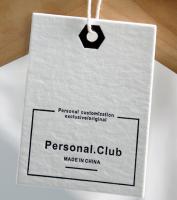 China Embossed Cotton Printed Hang Tags for garments white Debossing for sale