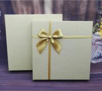 China Matt Lamination Butterfly Ribbon Closure Rigid Cardboard Gift Boxes for sale