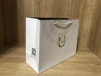 China Custom CMYK Printing Cardboard Shopping Bags With Nylon Rope Handle for sale