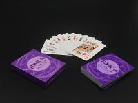 China Purple Color Printed 300gsm C2S Paper Playing Cards 63x88mm Tuck Box Packaging for sale
