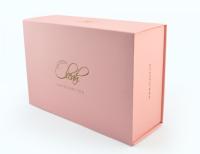 China Gold Foiled Sturdy Magnetic Cardboard Box 2mm Thickness Pink Printed for sale
