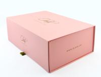 China Gold Foiled Sturdy Magnetic Cardboard Box 2mm Thickness Pink Printed for sale