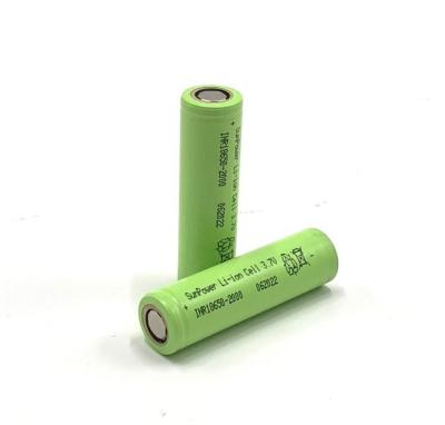 China 18650 2000mAh 3.6V Lithium Battery Cell with 20A Continuous Current and 10C Discharge Rate for sale
