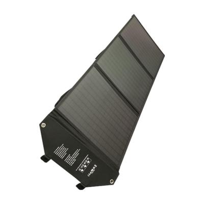 China 60W Foldable Solar Panel with QC3.0 USB and 18V DC Output Portable Single Crystal Charger for sale