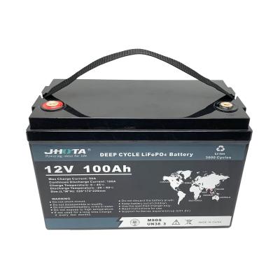 China Waterproof RV Motorhome Lithium Battery 12.8V 100AH LiFePO4 with BMS and IP55 Rating for sale