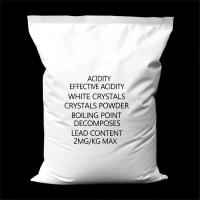 China Effective Acidity Regulator White Crystals Powder with Boiling Point of Decomposes and Lead Content of 2mg/kg Max for sale
