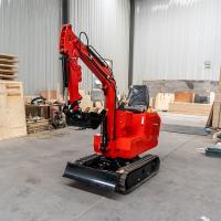 China Red Micro 1 Ton Mini Excavator 13.5hp For Farm Hydraulic Transmission for sale